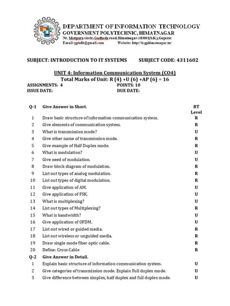 Iis Assignment 4 Unit 4 2021 22 Pdf Modulation Duplex Iis Assignment 4 Unit 4 2021 22 Pdf Modulation Duplex