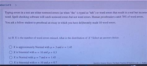 solved stion 5 of 8 typing errors in a text are either
