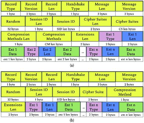 A Clienthello And B Serverhello Message Structure Download