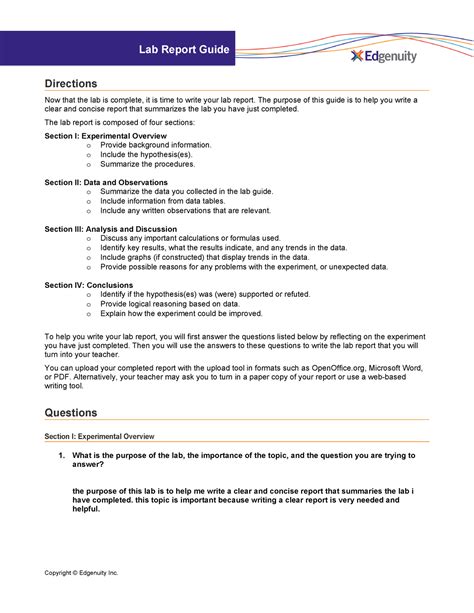 Lab Report Guide Summary Total Compensation Directions Now That The Lab Is Complete It Is