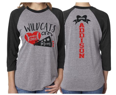 Glitter Cheer Mom Shirt Cheer Shirt 34 Sleeve Raglan Etsy