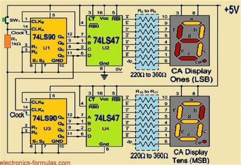 Explained 7 Segment Display Counter Circuits Electronics Calculations