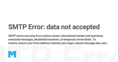 Smtp Error Data Not Accepted Mailster Knowledge Base