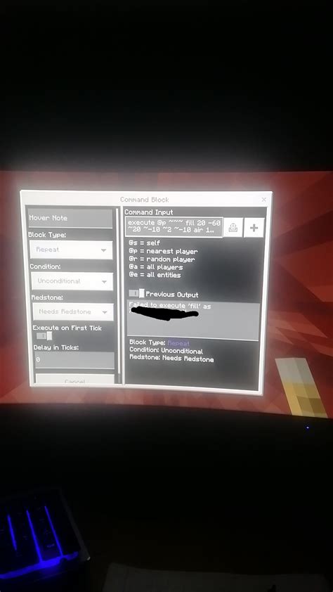 Help Please I Keep Getting This Error If I Try And Execute The Command Rminecraftcommands
