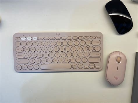 Logitech Pink Wireless Keyboard And Mouse On Carousell
