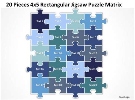 Pieces X Rectangular Jigsaw Puzzle Matrix Powerpoint Templates PowerPoint Templates