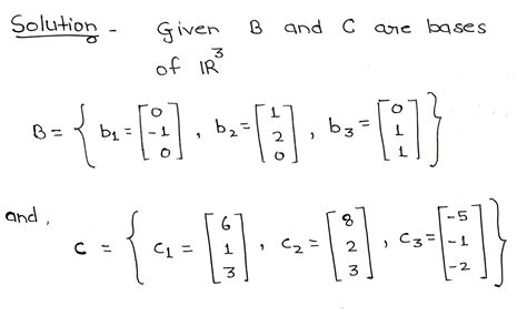 Solved B And C Are Bases Of R The Vector V Has Coordinate Vector UB Course Hero