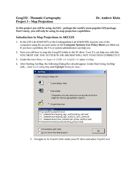 Project 3 Map Projections Thematic Cartography Notes Geog 332 Docsity