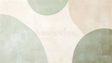 This Minimalist Abstract Background Features Overlapping Circles In Green And Beige Tones