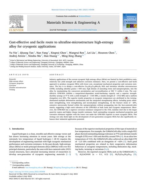 Pdf Cost Effective And Facile Route To Ultrafine Microstructure High