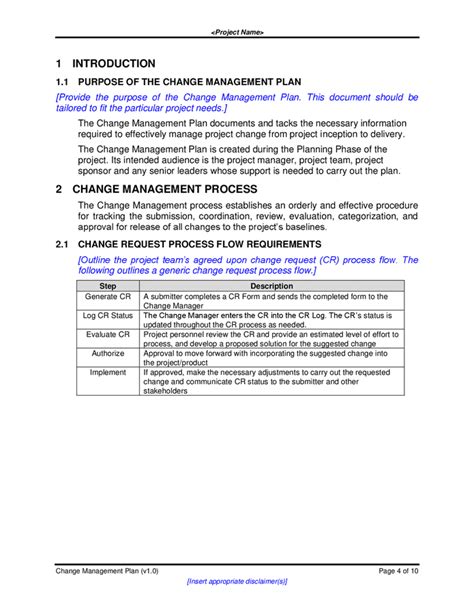 Change Management Plan Template In Word And Pdf Formats Page 5 Of 10