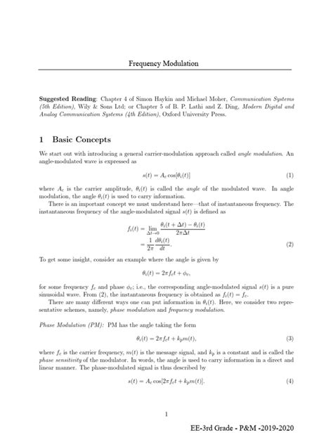 freqency modulation 3rd pandm 2019 2020 pdf frequency modulation