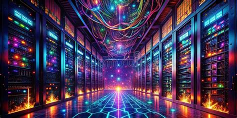 Unveiling The Future Of Data Centers A Surreal Exploration Of Glowing Network Infrastructure And