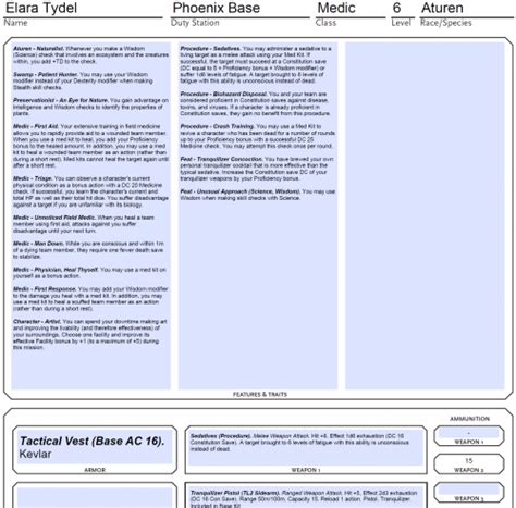 Fillable Automated Character Sheet Official Stargate Sg 1 Roleplaying Game