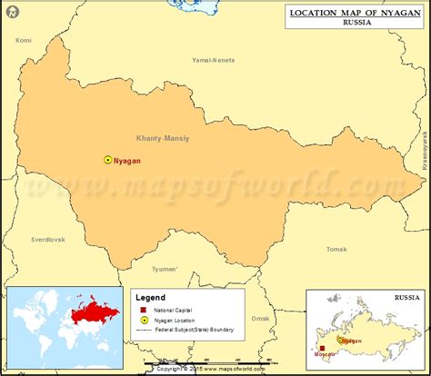 Where Is Nyagan Location Of Nyagan In Russia Map