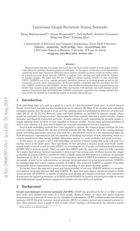 Variational Graph Recurrent Neural Networks Deepai