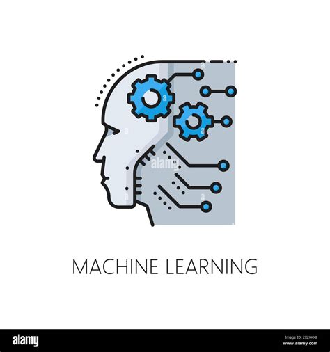 Machine Learning Color Line Icon Of Ai Artificial Intelligence Neural Network Isolated Vector