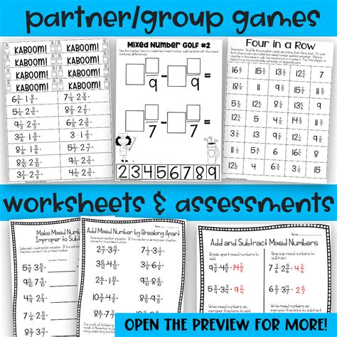 Add And Subtract Mixed Numbers Unit 4th Grade Math Curious Classroom Adventures