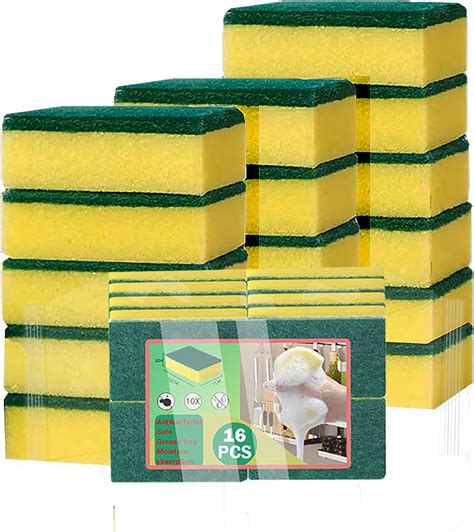 Sponges Kitchen 16 Count Heavy Duty Scrub Sponges For