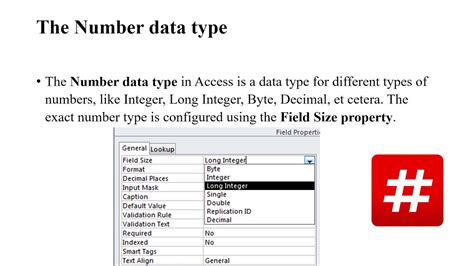 Data Types Used In Msaccess Youtube