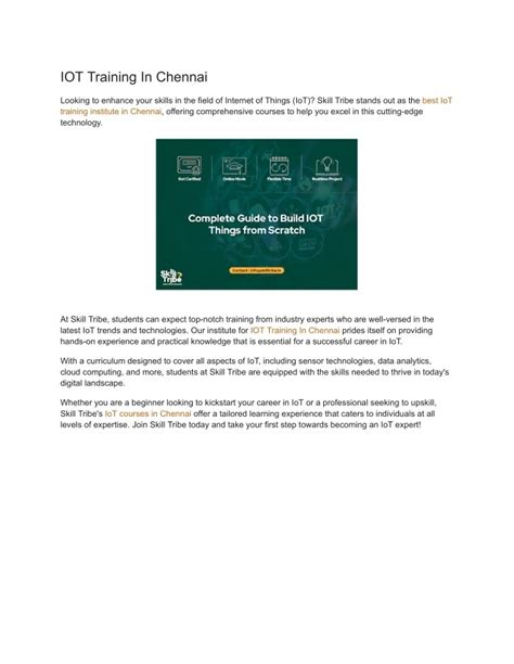 ppt iot training in chennai powerpoint presentation free download