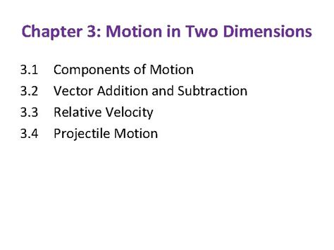 AP Physics Chapter 3 Motion In Two Dimensions
