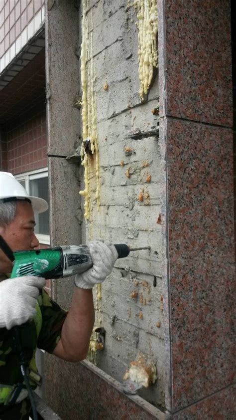 外牆磁磚修補 笠盟實業有限公司產品介紹 大樓外牆清洗 大樓外牆整修 大樓磁磚檢查修補 磁磚脫落修補 外牆大理石維修更換 大樓外牆磁