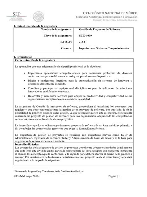 Gestion De Proyectos De Software Pdf