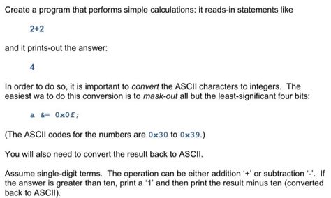 Create A Program That Performs Simple Calculations