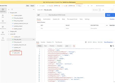 bug postman docs for units collection includes an error for split