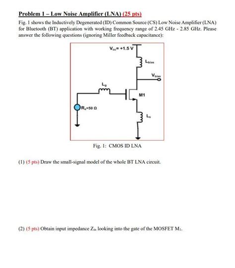 Solved Problem 1 Low Noise Amplifier Lna 25 Pts Fig I