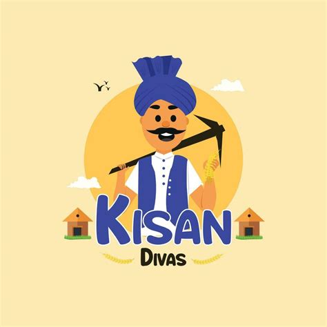 Happy Farmers Day National Farmers Day Kisan Diwas Vector Post