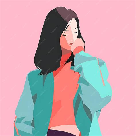 Premium Vector Cute Girl Flat Vector Graphic Simple Minimal Freepik Svg