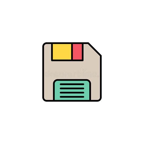 Floppy Disk Flat Vector Icon Sign Symbol Stock Vector Illustration Of