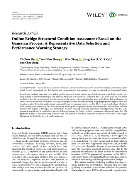 Pdf Online Bridge Structural Condition Assessment Based On The
