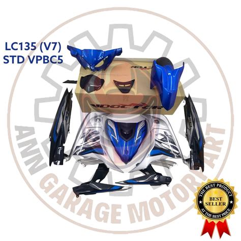 Coverset Bodyset Yamaha Lc Lc135 V6 V7 Dr Std Vpbc5 Biru Silver Stripe Tanam Doctor Edition Oem