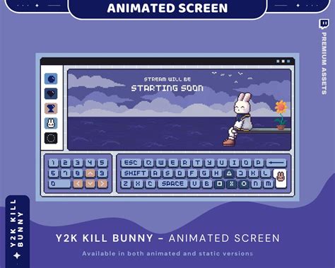 Bunny Twitch Screens Animation Scenes Stream Overlay Cute Kitty Animated Cozy Room Obs