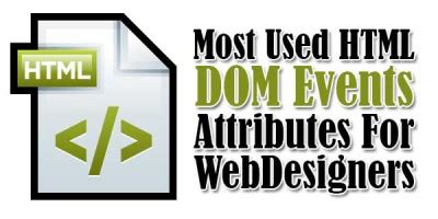 Most Used Html Dom Events Attributes For Webdesigners Exeideas Let S Your Mind Rock