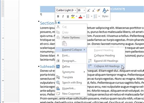 How To Collapse And Expand Parts Of Your Document In Word