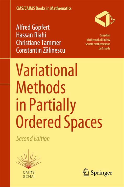 variational methods in partially ordered spaces cms caims books in