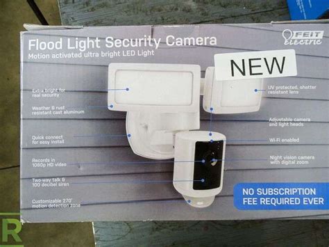 Feit Flood Light Security Camera Motion Active LED Light New Roller Auctions
