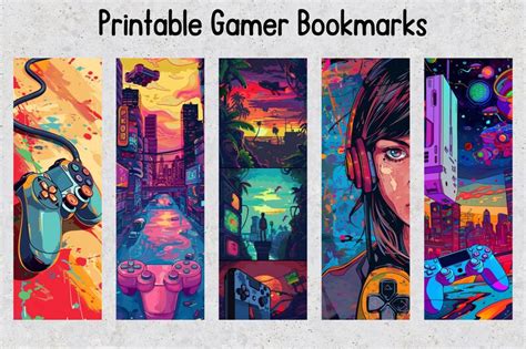 45 Gamer Printable Bookmarks Video Game Digital Download Bookmark