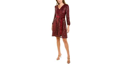 Nanette Lepore Velvet Sequined Midi Dress In Red Lyst