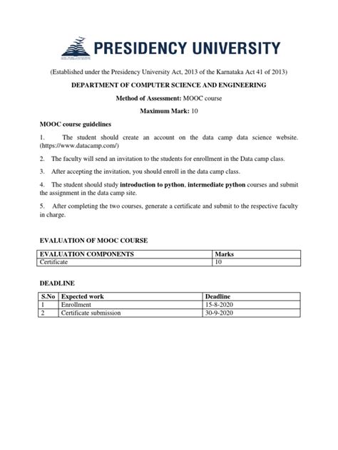 Mooc Course Instructions Pdf