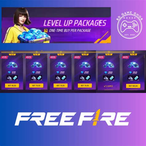 Free Fire Level Up Pass Packages