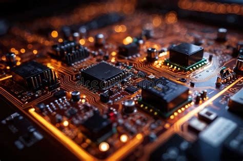 Computer Circuit Board Intricate Electronic Technology For Cpu Processor Stock Illustration