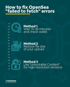 Solved How To Fix OpenSea Failed To Fetch Errors Tokenized