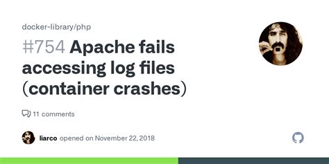 Apache Fails Accessing Log Files Container Crashes Issue Docker Library Php GitHub