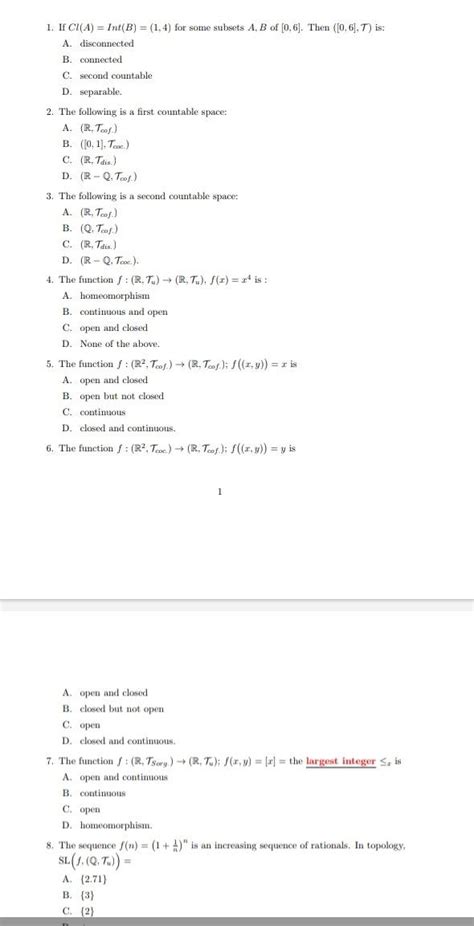 Solved 1 If Claintb14 For Some Subsets Ab Of