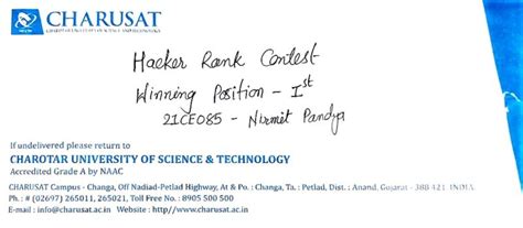 Nirmit Pandya On Linkedin Hackerrank Cp Contest 1st 22 Comments